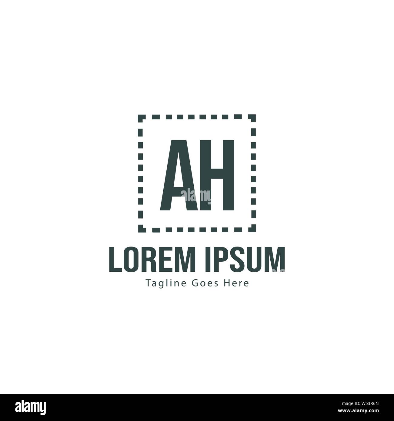 Logo and symbol design with alphabet ah and letters Cut Out Stock ...