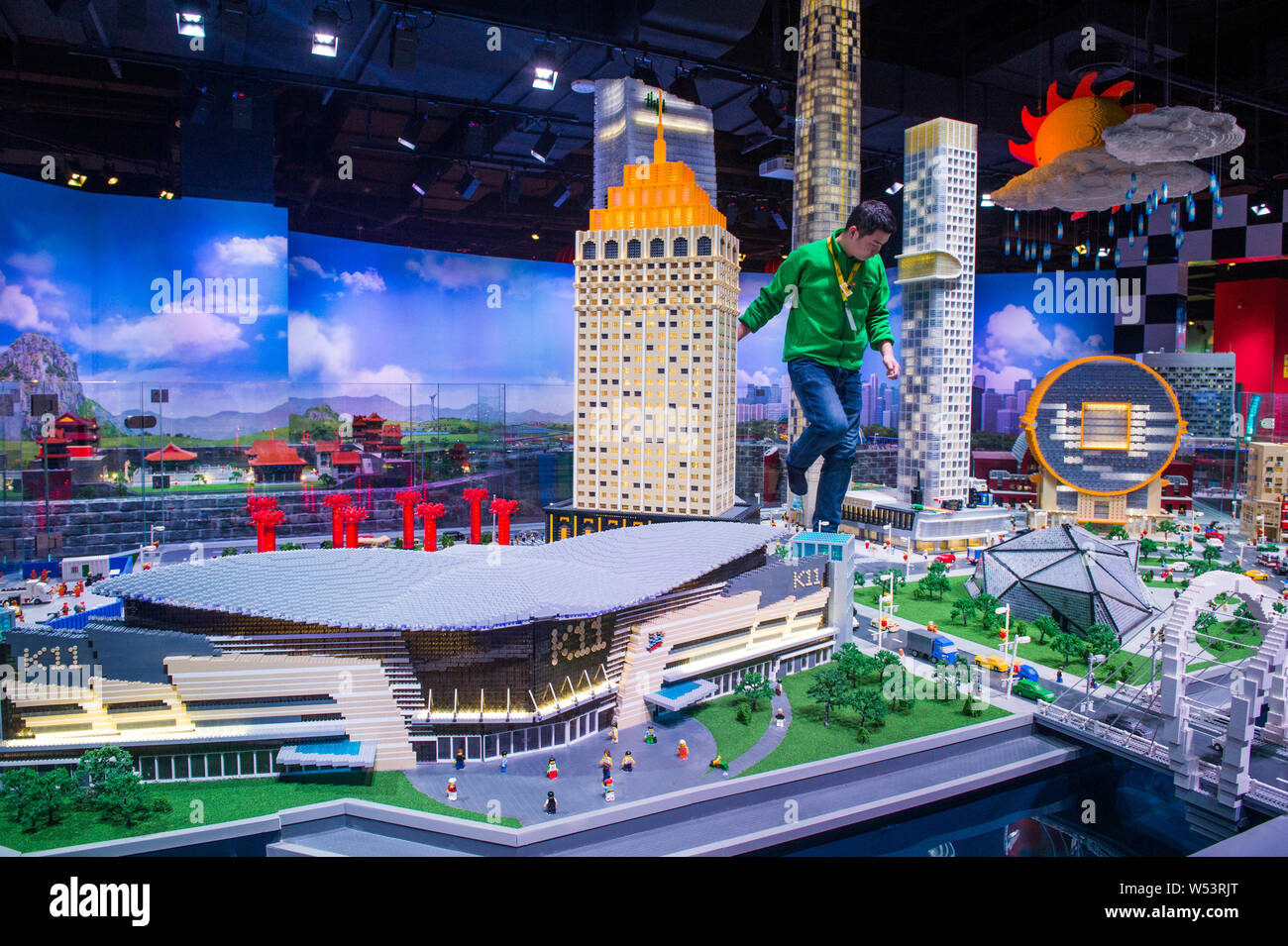 Landmark buildings of Shenyang city made by 1,500,000 Lego bricks are ...