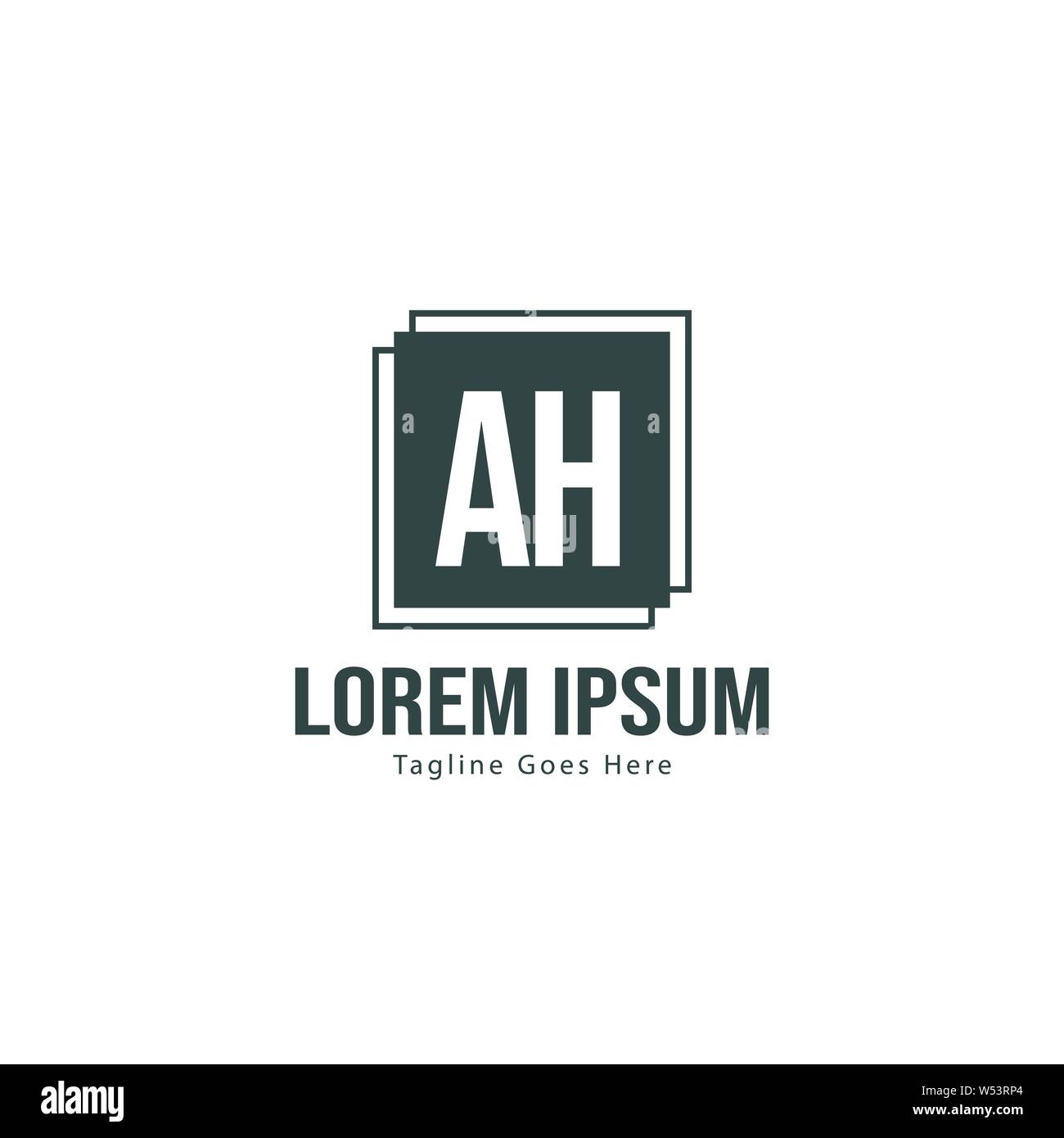 AH Letter Logo Design. Creative Modern AH Letters Icon Illustration ...