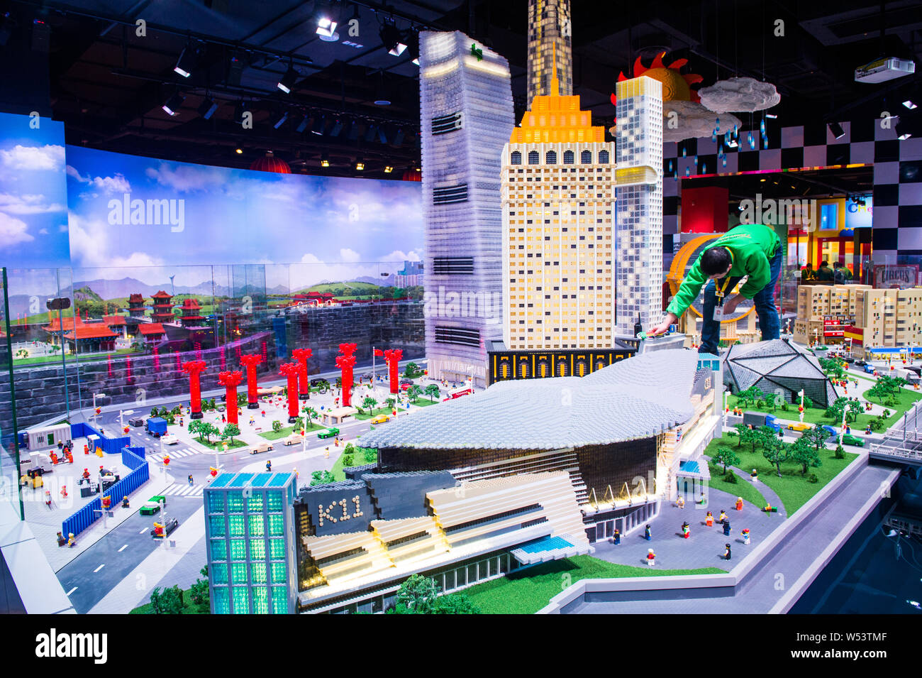 Landmark buildings of Shenyang city made by 1,500,000 Lego bricks are ...