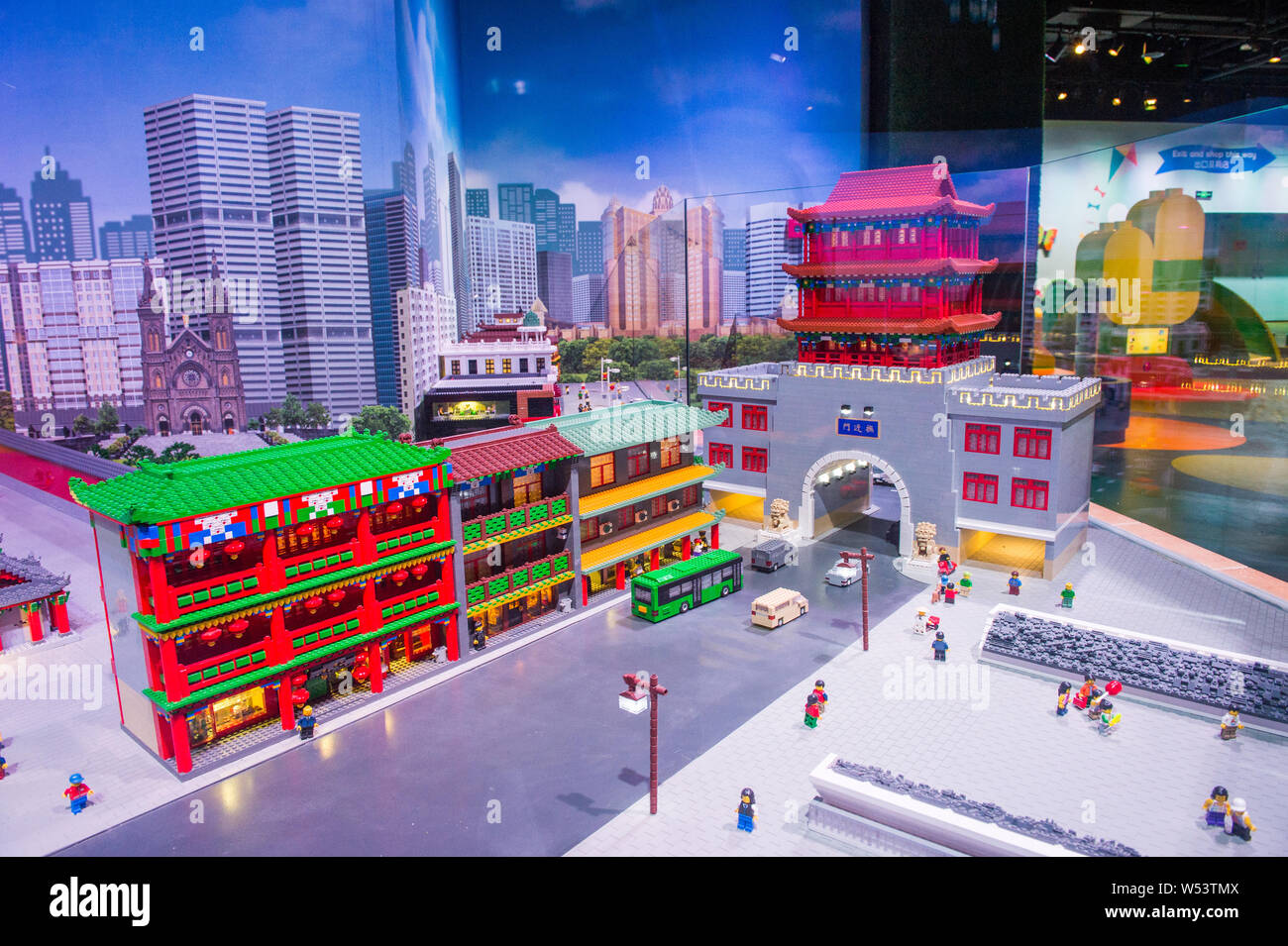 Landmark buildings of Shenyang city made by 1,500,000 Lego bricks are ...