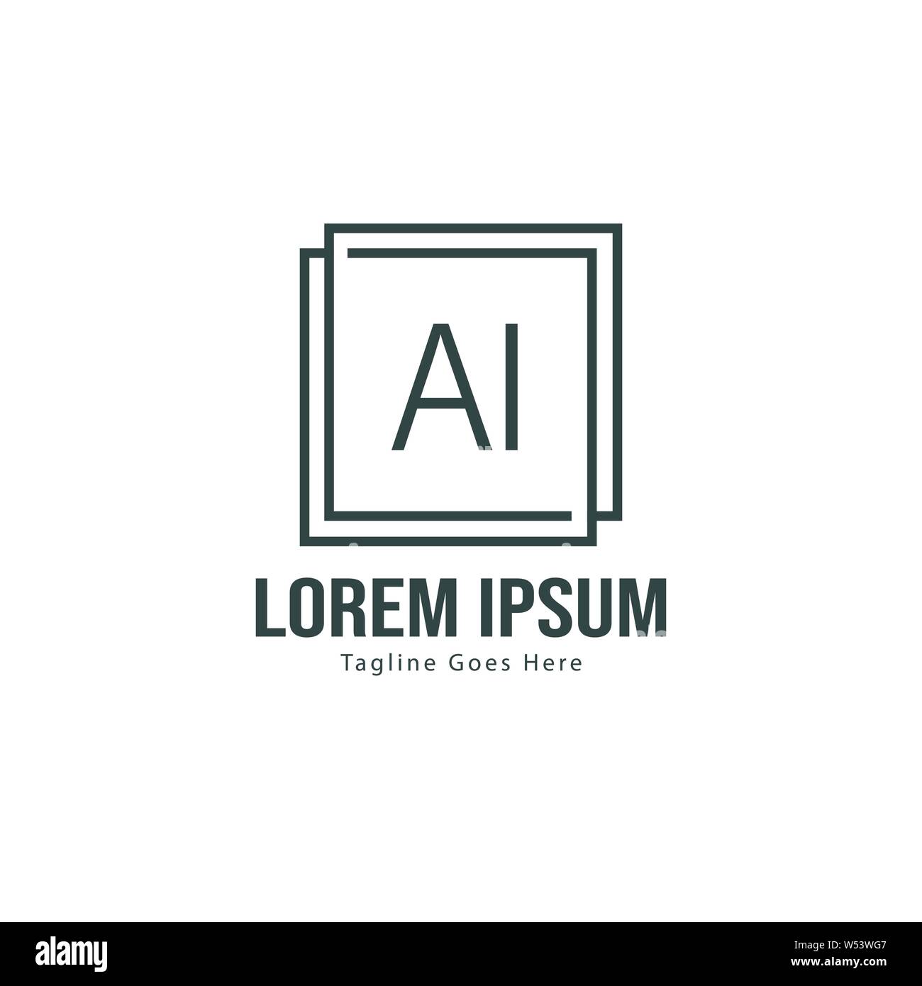 AI Letter Logo Design. Creative Modern AI Letters Icon Illustration ...