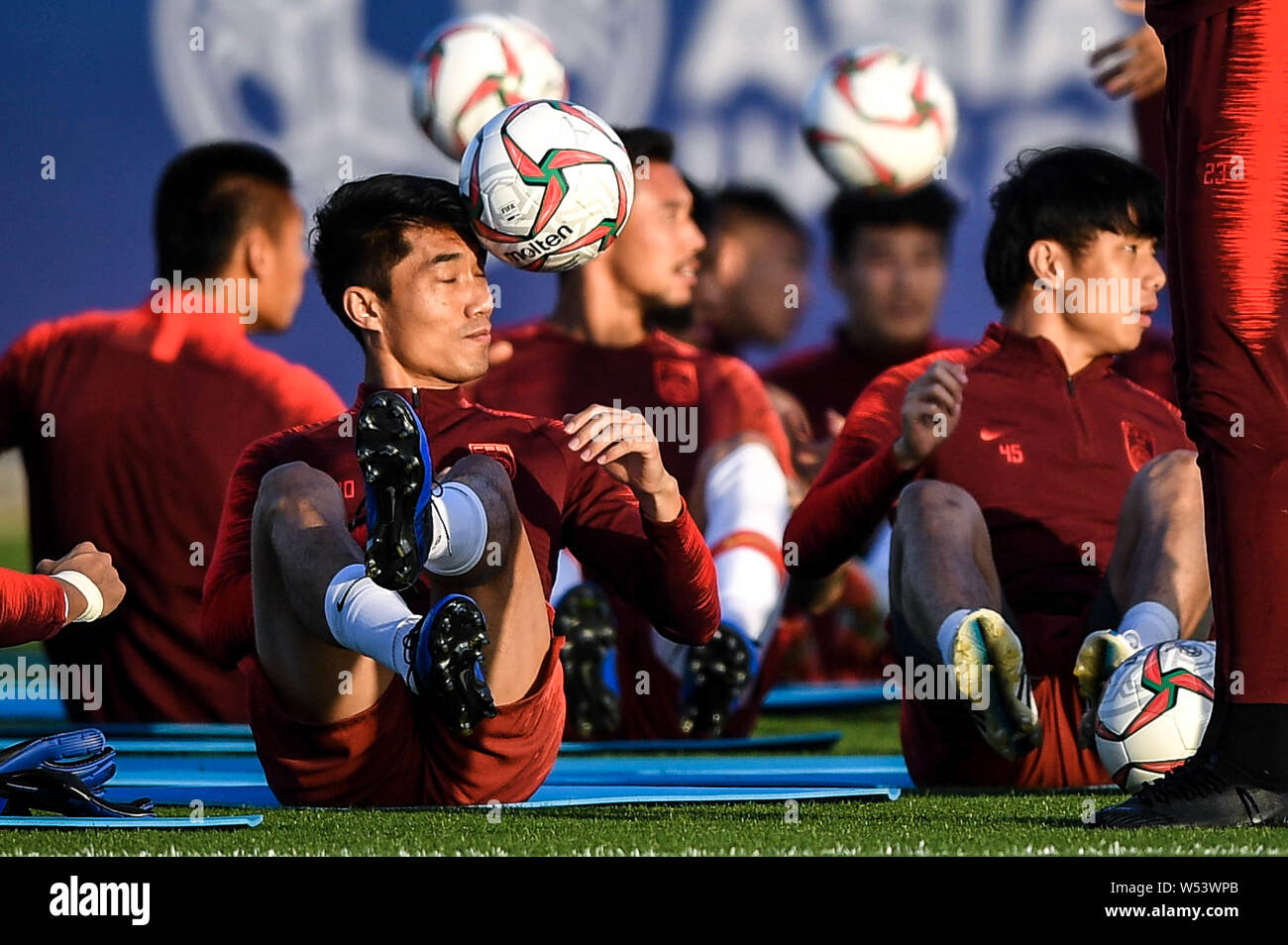 Zheng Zhi of Chinese national men's football team takes part in a ...