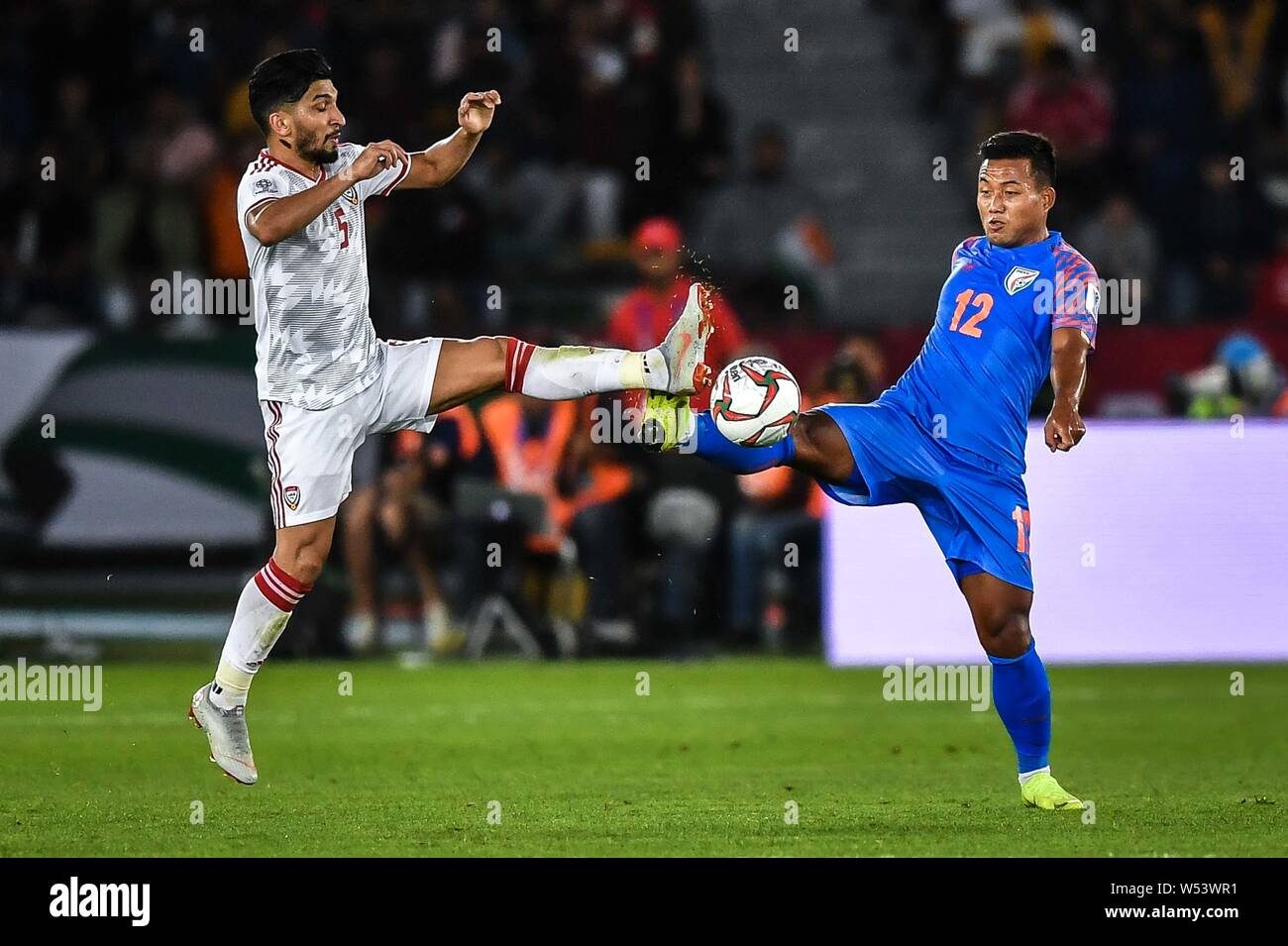 Amer Abdulrahman, left, of United Arab Emirates national football team ...
