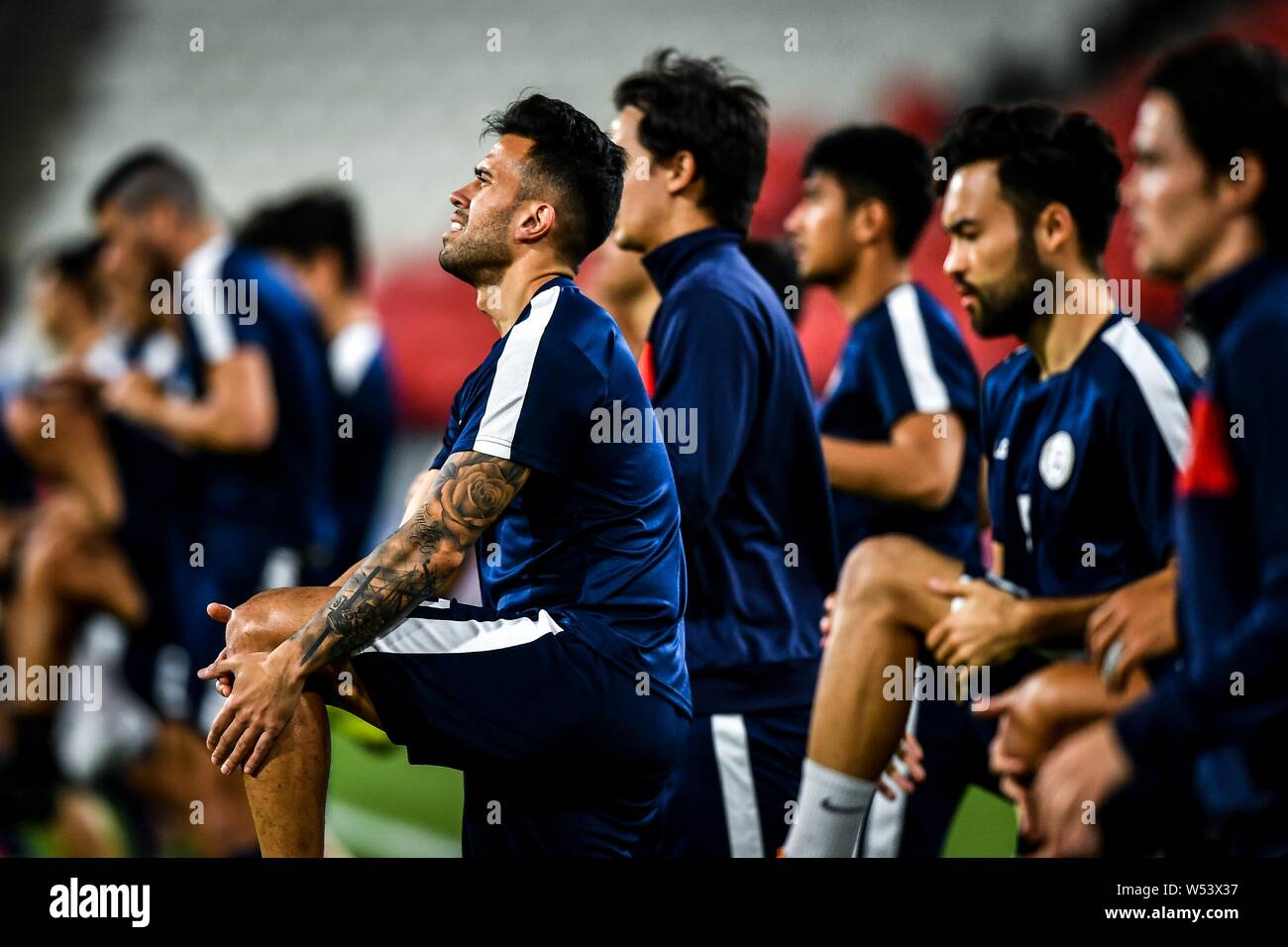 Players of Philippines national football team take part in a training ...