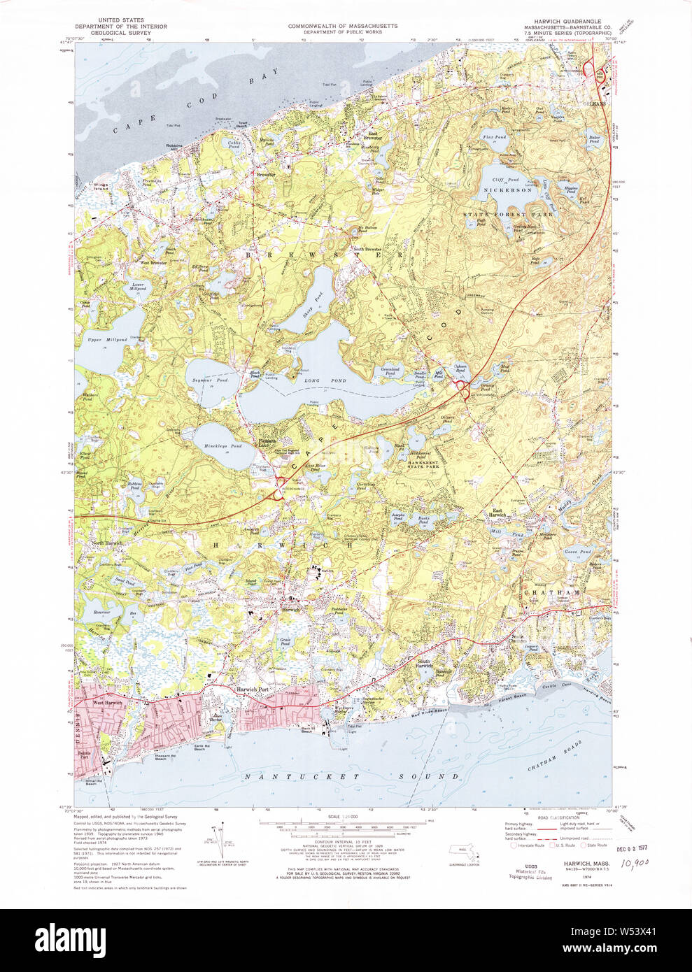 Massachusetts USGS Historical Topo Map MA Harwich 350199 1974 24000 ...