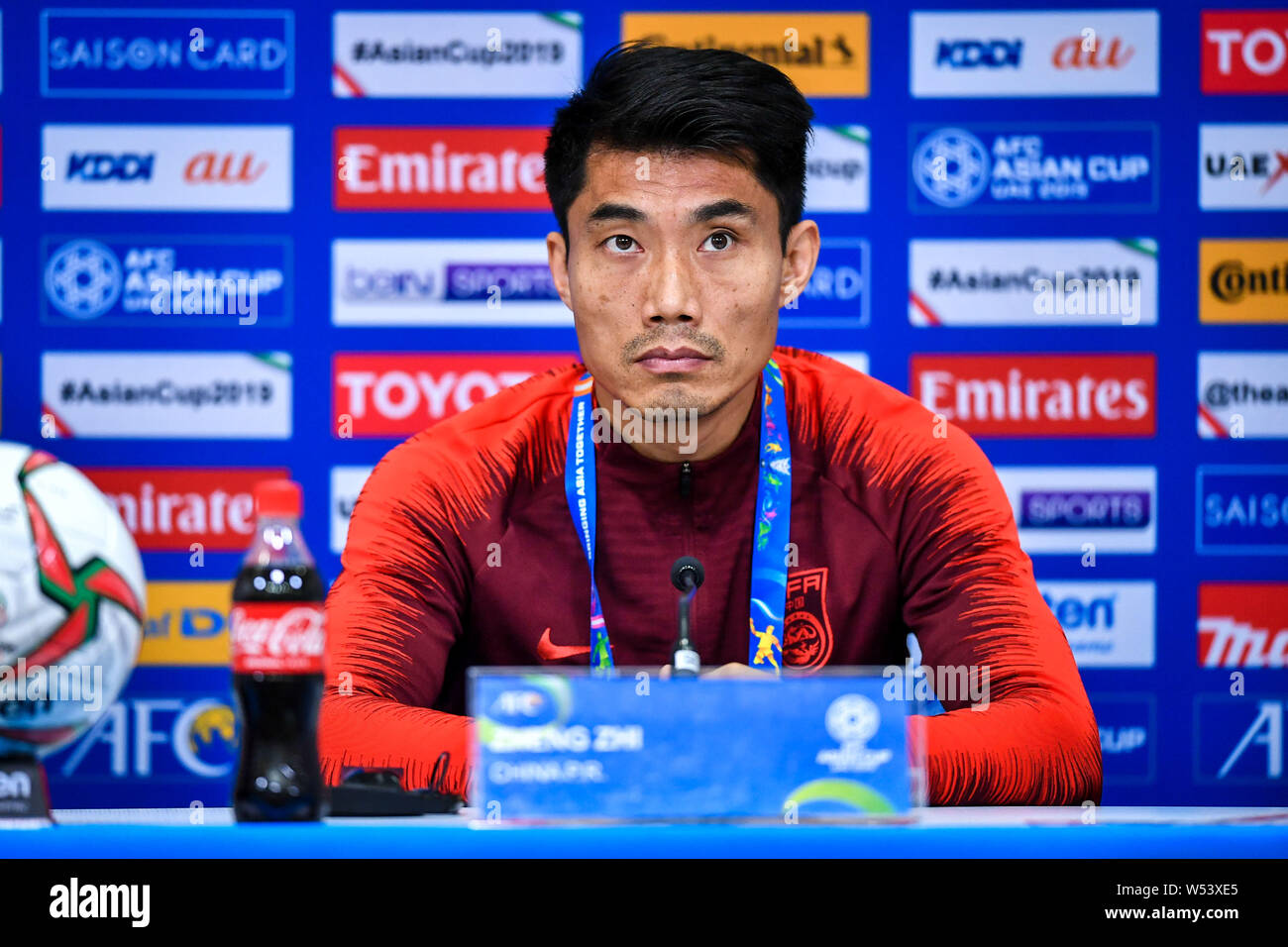 Zheng Zhi of Chinese national men's football team attends a press ...
