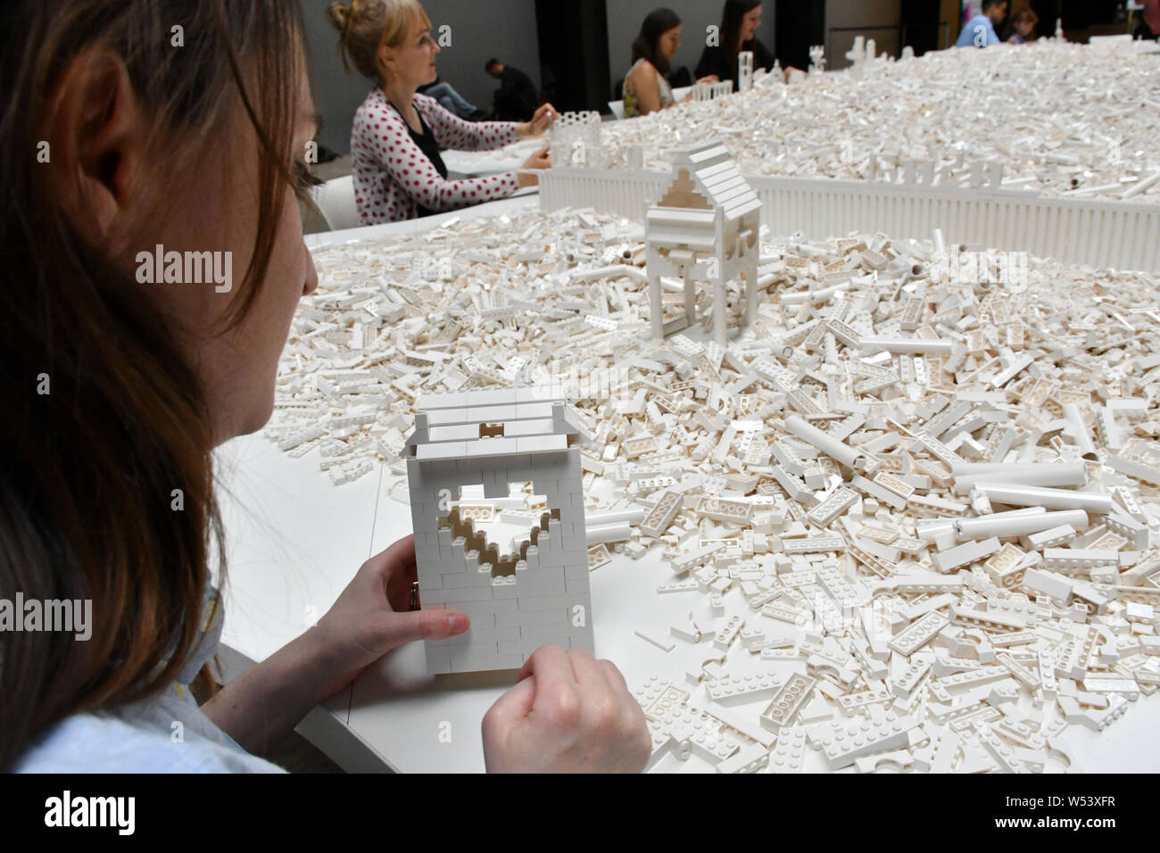 London, UK. 26th July, 2019. Olafur Eliasson’s The cubic structural ...