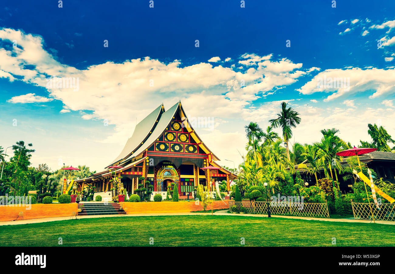 Amazing Thailand Temple in Traditional Thai architecture on background ...