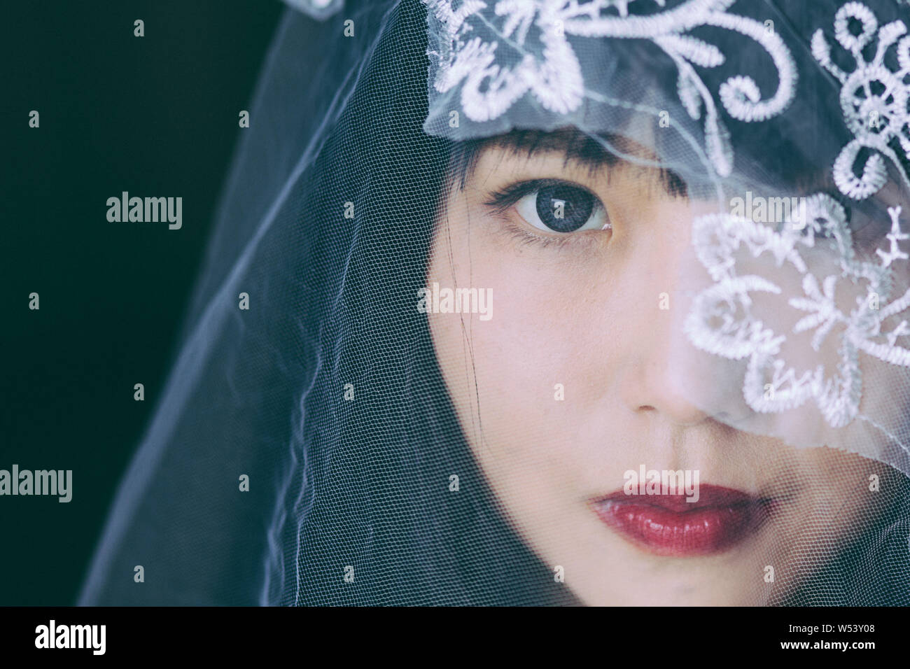 Bride japanese wedding veil hi-res stock photography and images - Alamy
