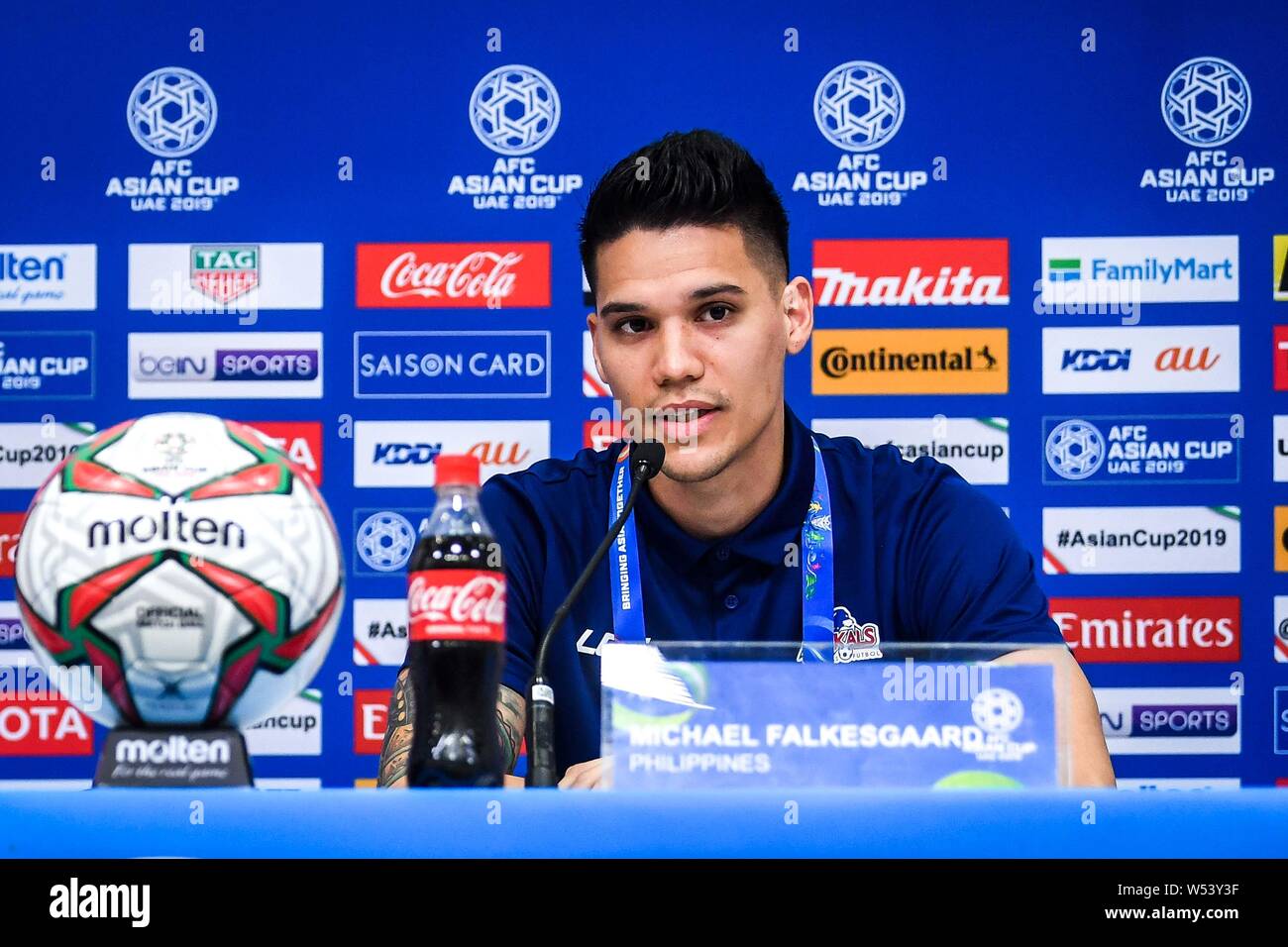 Michael Falkesgaard of Philippines national football team attends a ...