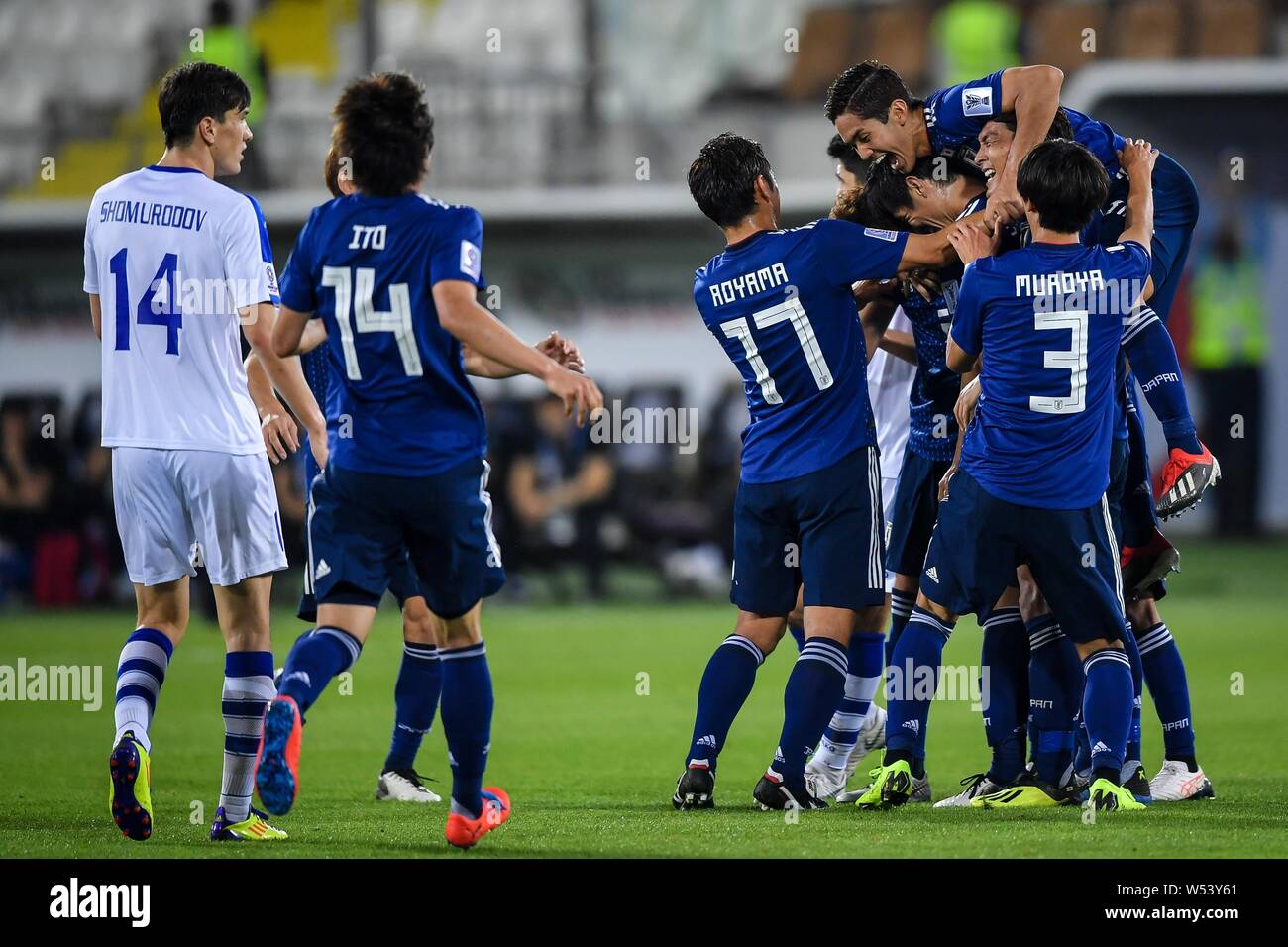 Players of Japan national football team celebrate after scoring against ...