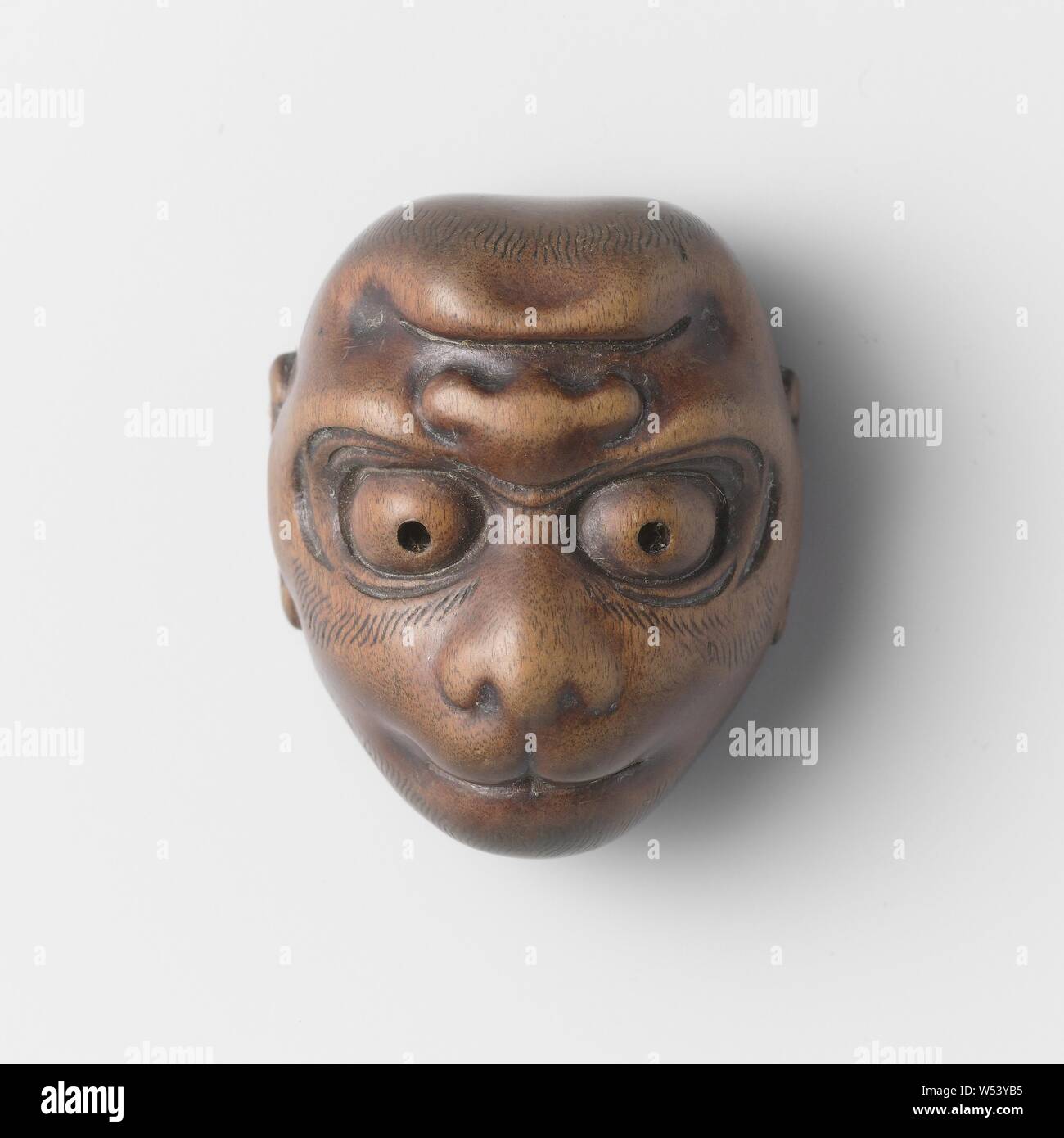 Netsuke, Mask, seen from one side a monkey and from the other a ...