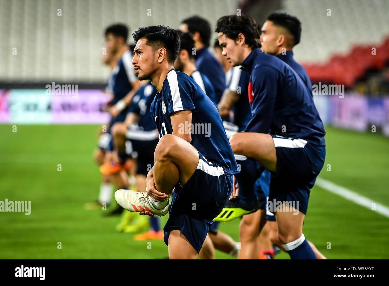 Players of Philippines national football team take part in a training ...
