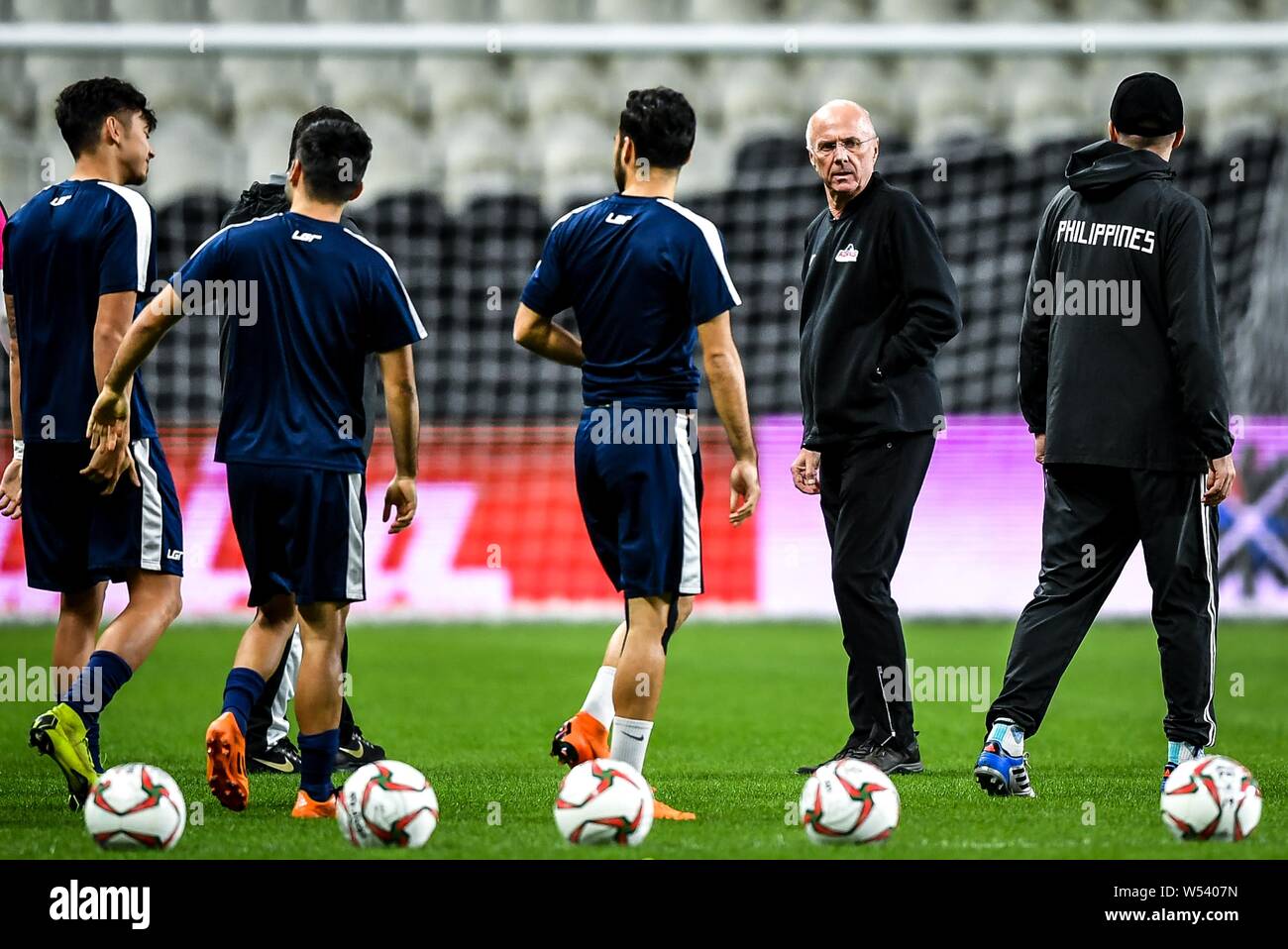 Players of Philippines national football team take part in a training ...