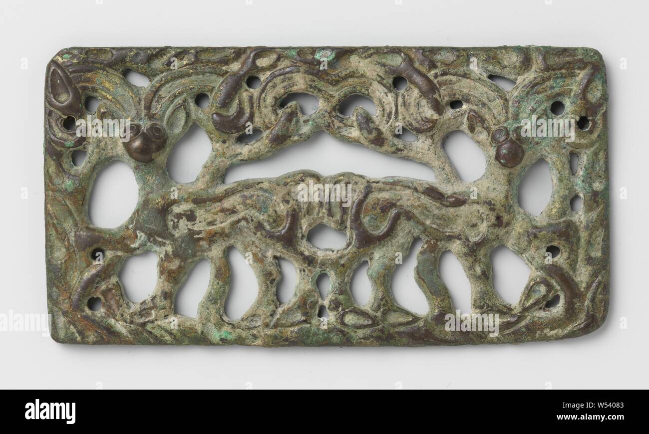 Ordos belt applique two goats, Applique for a belt with the ...