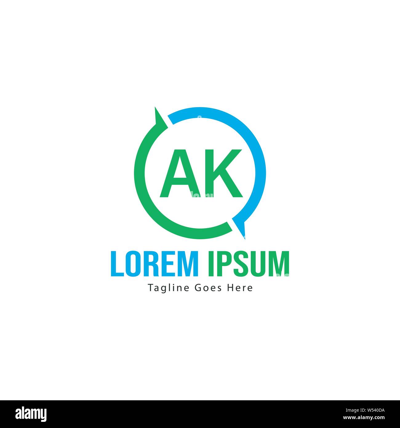 AK Letter Logo Design. Creative Modern AK Letters Icon Illustration ...