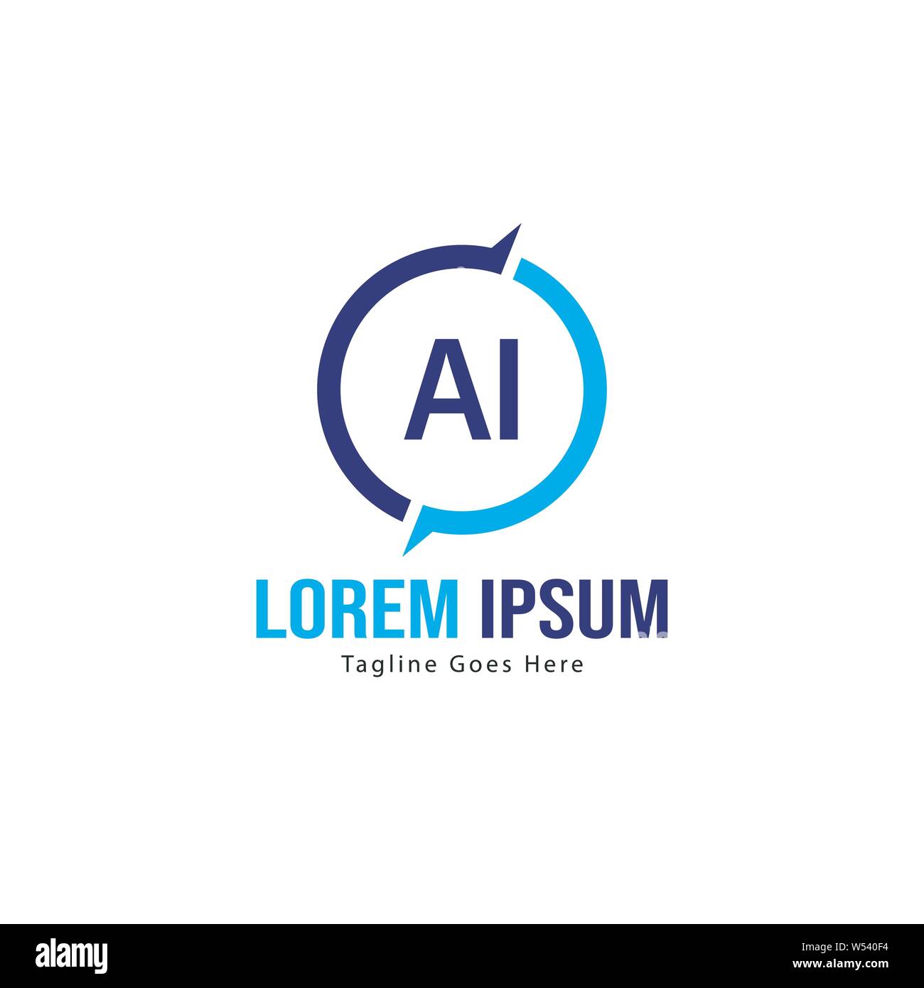 AI Letter Logo Design. Creative Modern AI Letters Icon Illustration ...