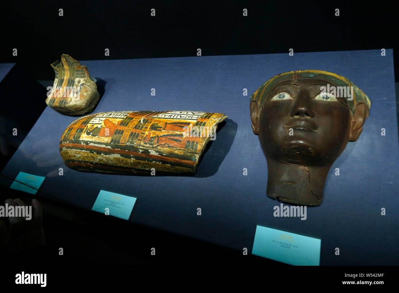 Exhibits are on display during "The Land of the Pharaohs: An Exhibition ...