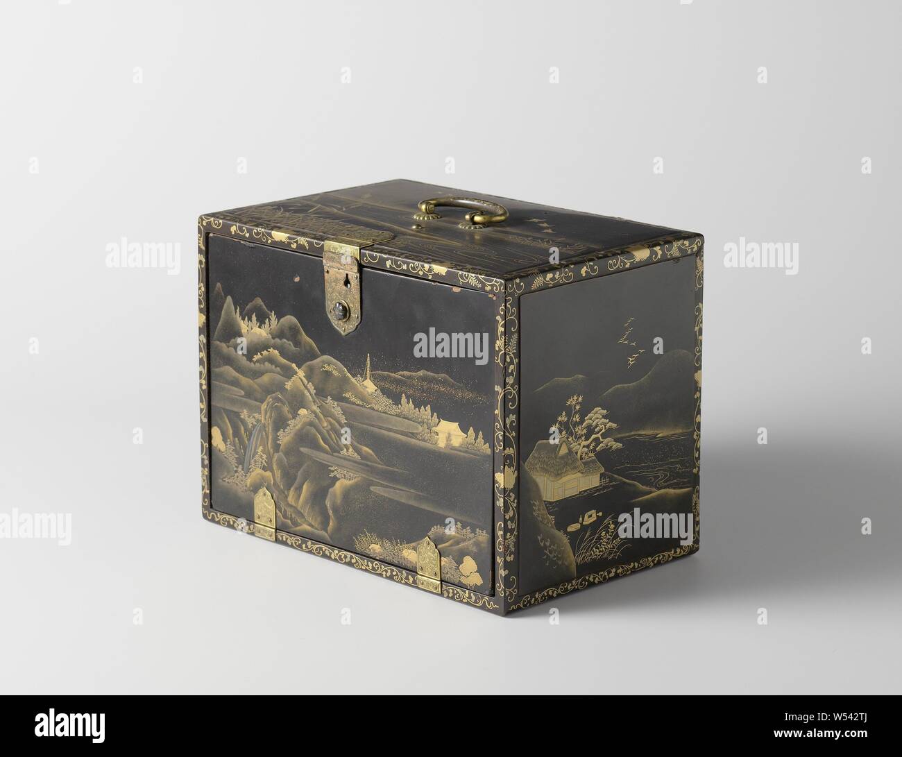 Casket with drawers, lacquer box with drawers and a removable front ...