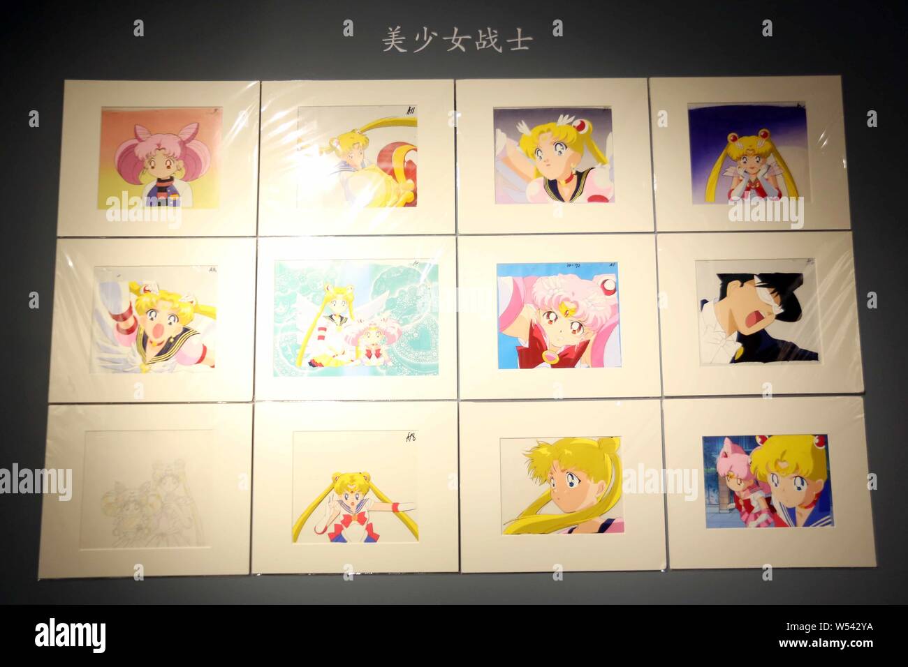 Manuscripts of Japanese manga series Sailor Moon are on display during ...