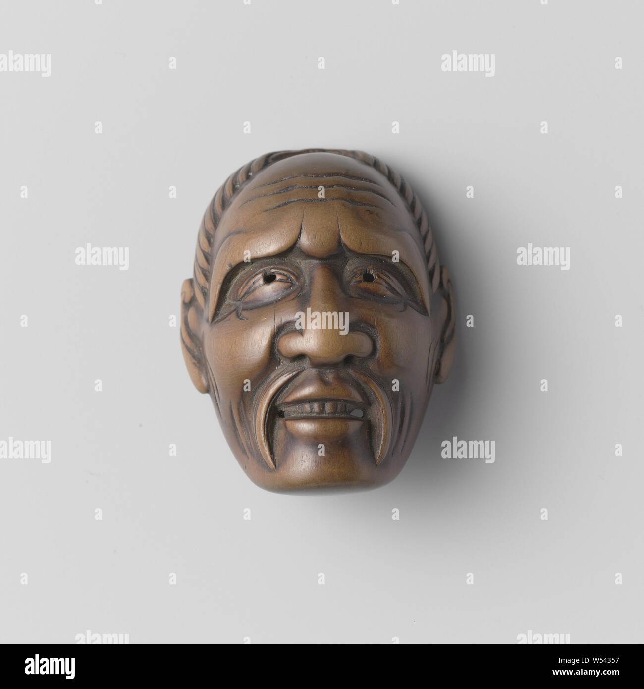Netsuke, Mask of an old man, the no-figure Tokisajo., anonymous, Japan ...