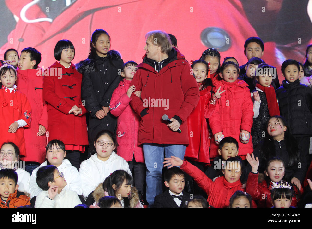 French pianist Richard Clayderman attends a music event in Wuhan city ...