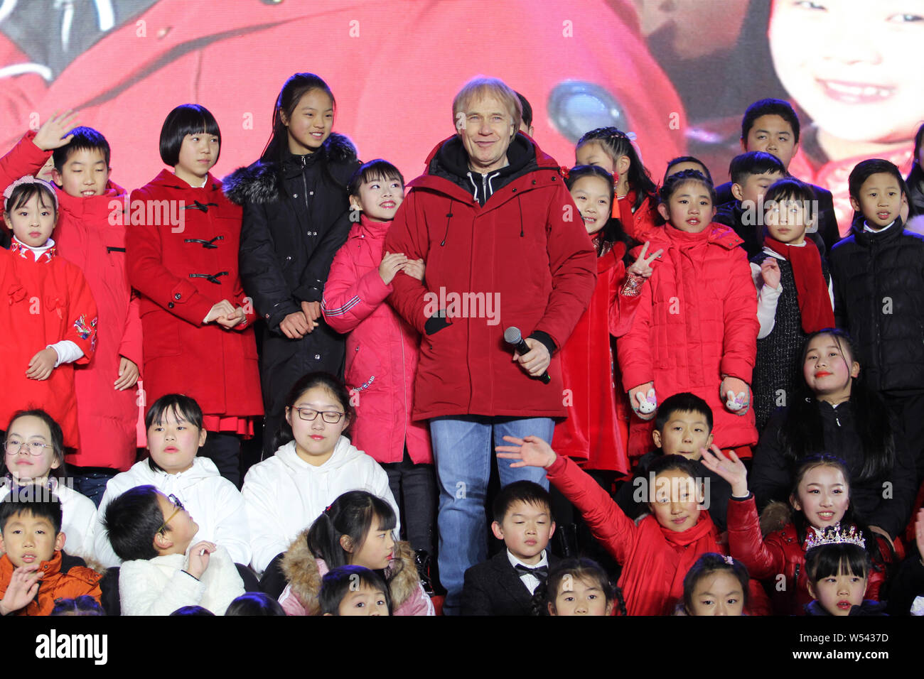 French pianist Richard Clayderman attends a music event in Wuhan city ...