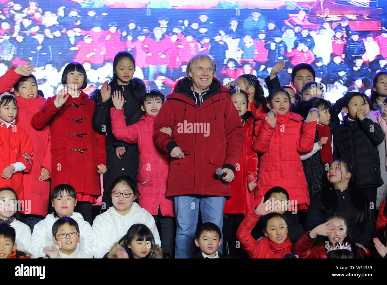 French pianist Richard Clayderman attends a music event in Wuhan city ...