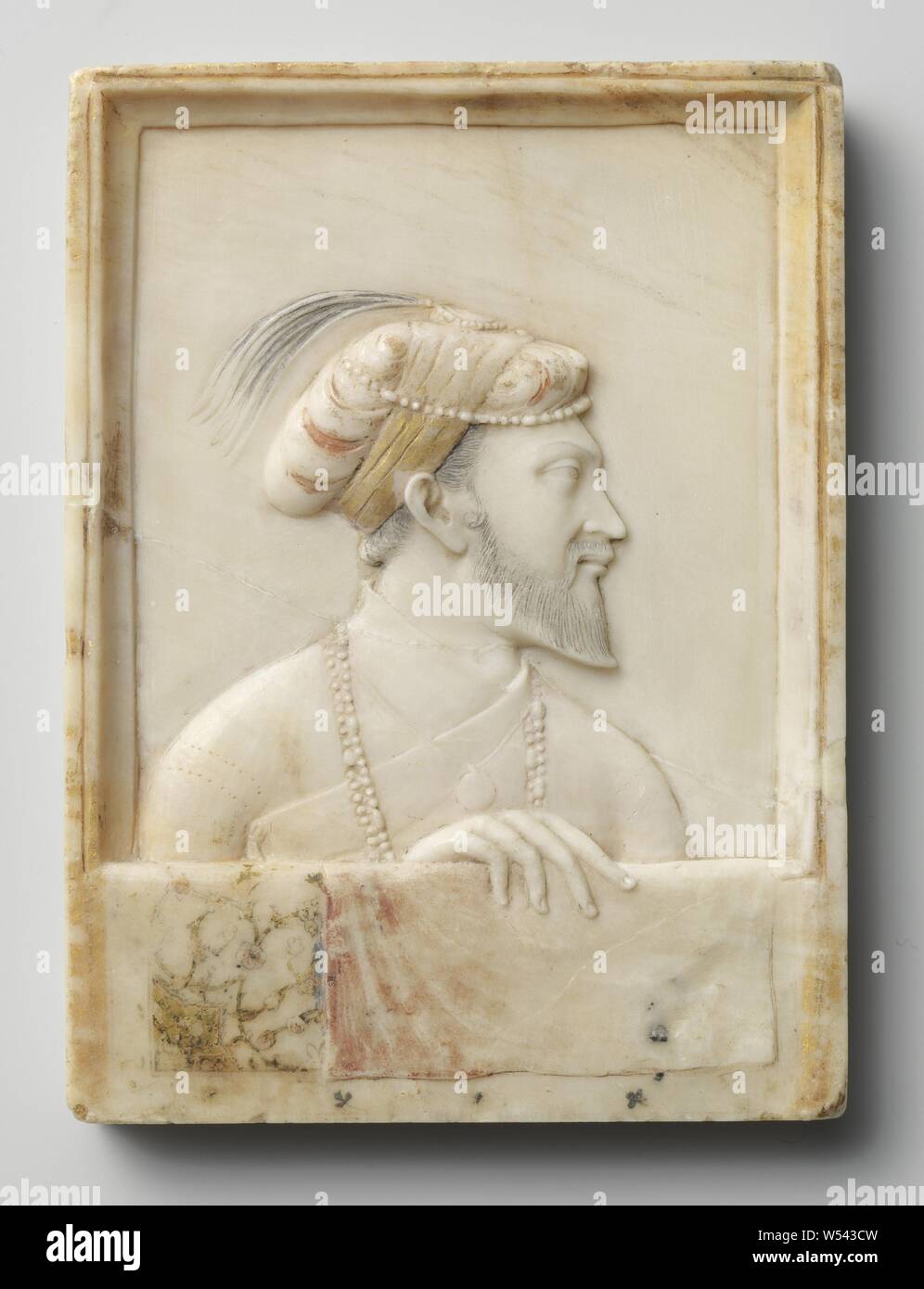 Portrait of Shah Jahan Portrait of Shah Jahan, He is three-quarter with chest and shoulders and ...