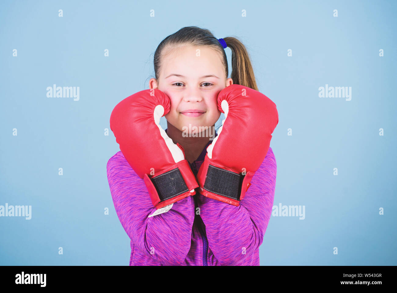 Boxer child in boxing gloves. Female boxer. Sport upbringing. Boxing ...