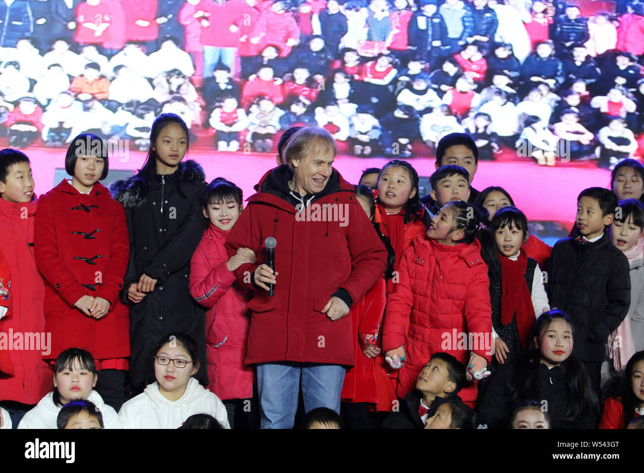 French pianist Richard Clayderman attends a music event in Wuhan city ...