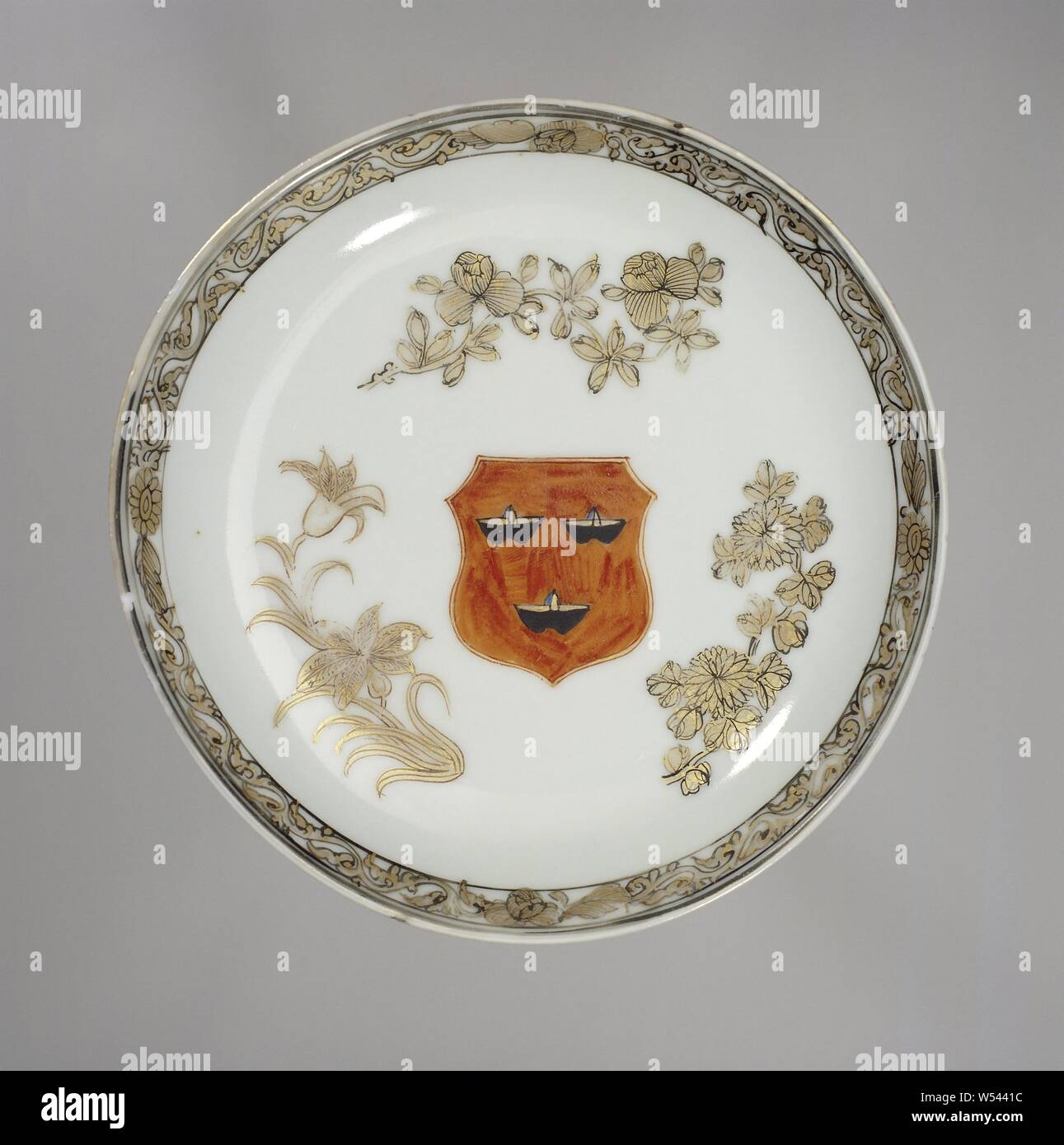 Sauver with the arms of the Trip family, Porcelain dish, painted on the ...