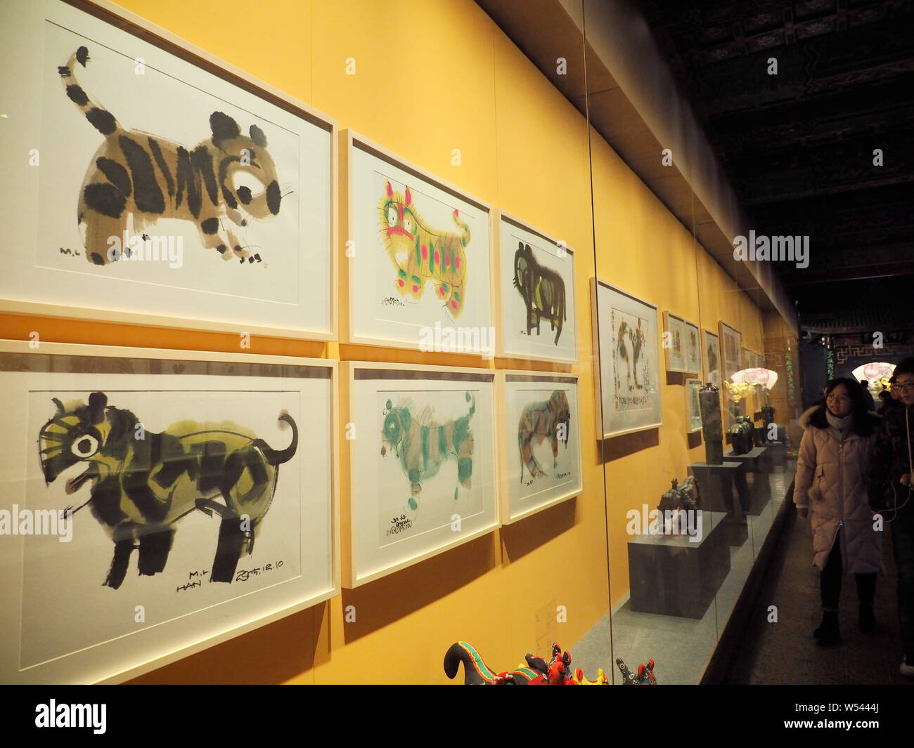 View of the Chinese Zodiac Art Exhibition by atist Han Meilin at the ...