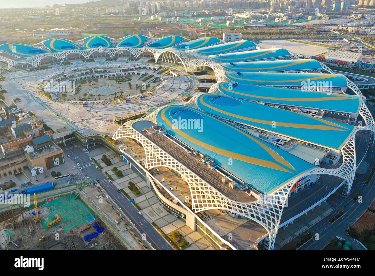 Aerial view of the Kunming Dianchi International Convention and ...