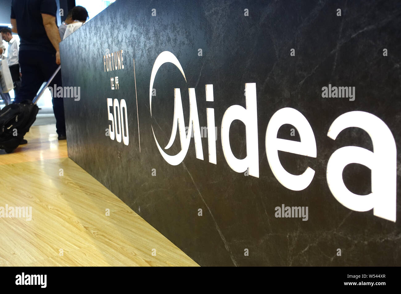 --FILE--View of the stand of Midea during an exhibition in Shanghai ...