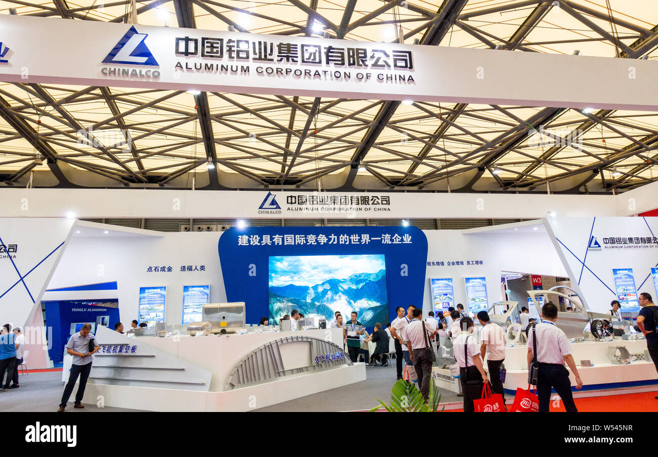 --FILE--People visit the stand of Chinalco (Aluminum Corporation of ...