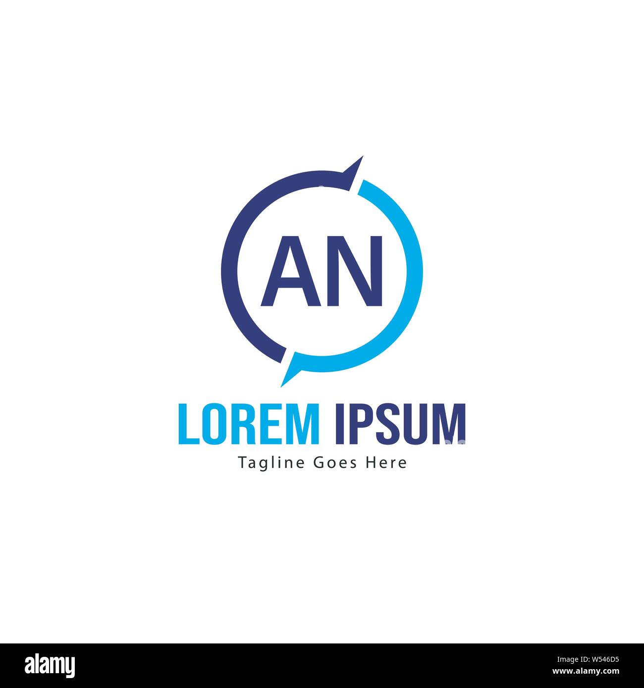 AN Letter Logo Design. Creative Modern AN Letters Icon Illustration ...