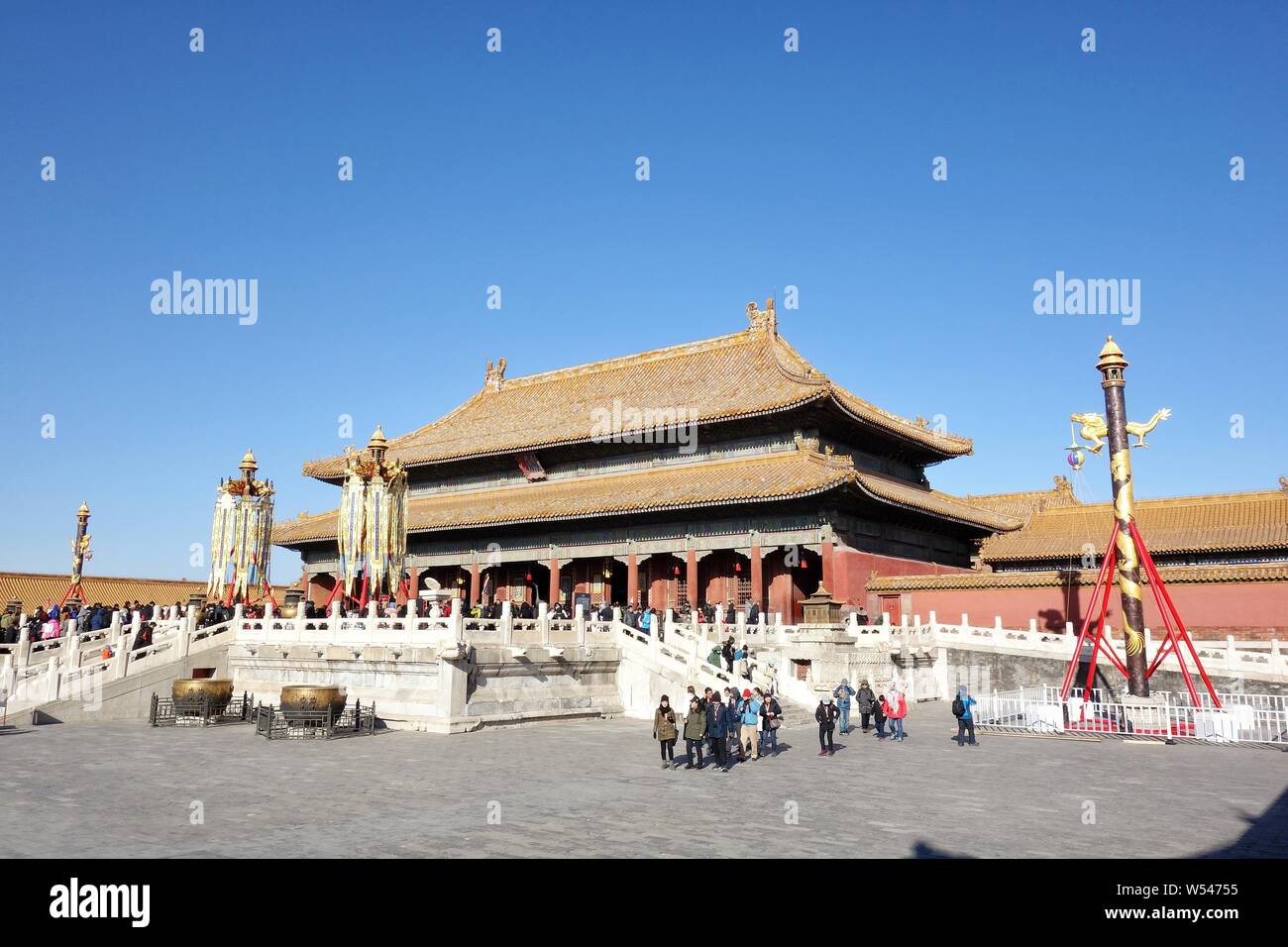 View of heavenly lanterns (tiandeng) and longevity lanterns (wanshou ...