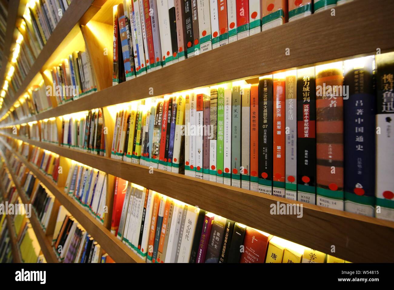 Interior view of the "Reader Channel" filled with books in the college ...