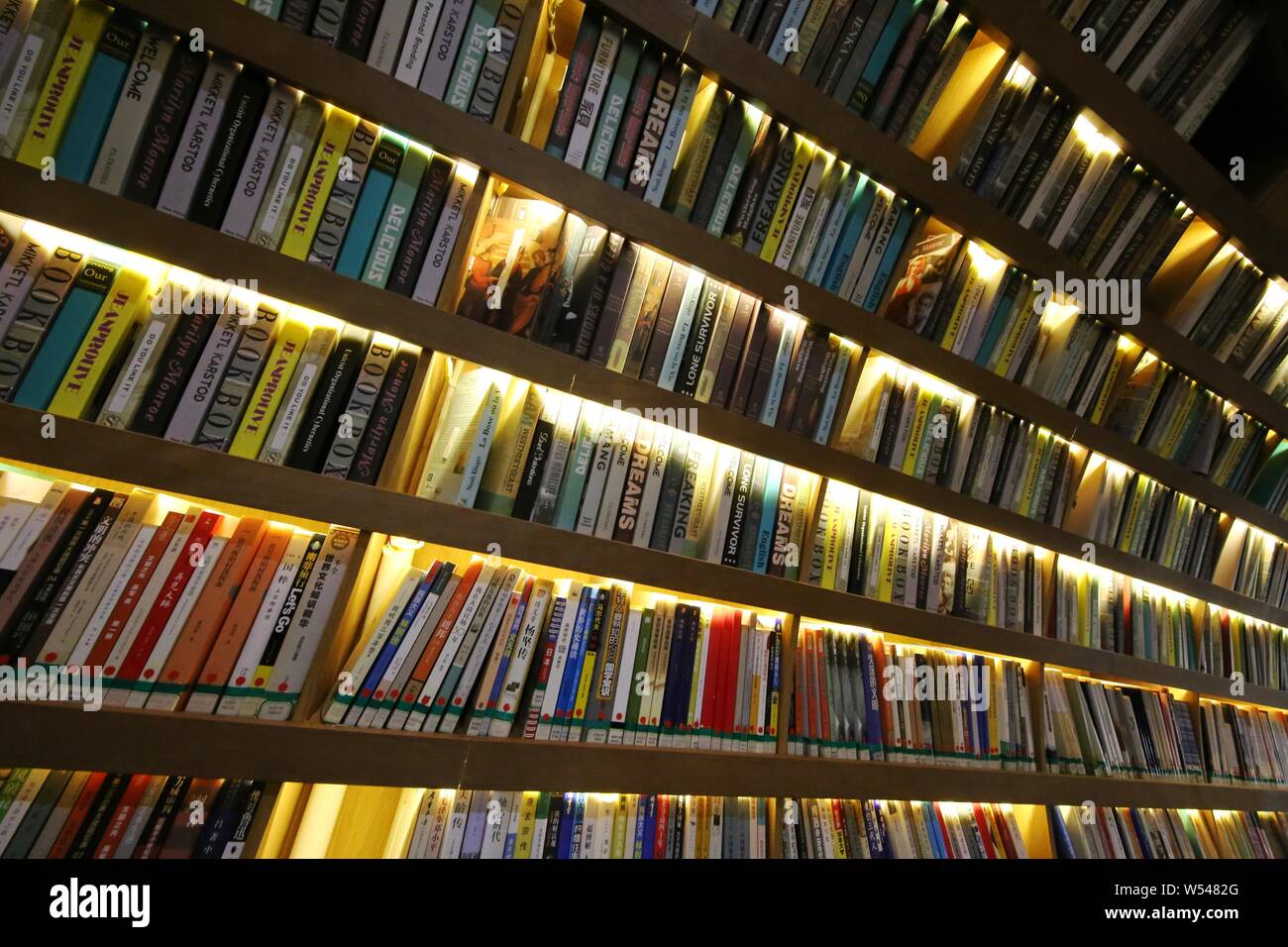 Interior view of the "Reader Channel" filled with books in the college ...