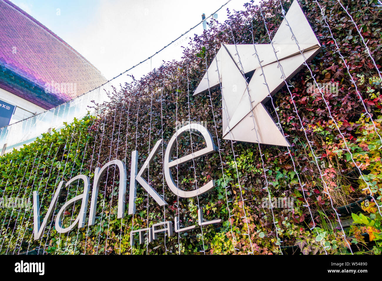 --FILE--View of a logo of Vanke at the Vanke Plaza in Shanghai, China ...