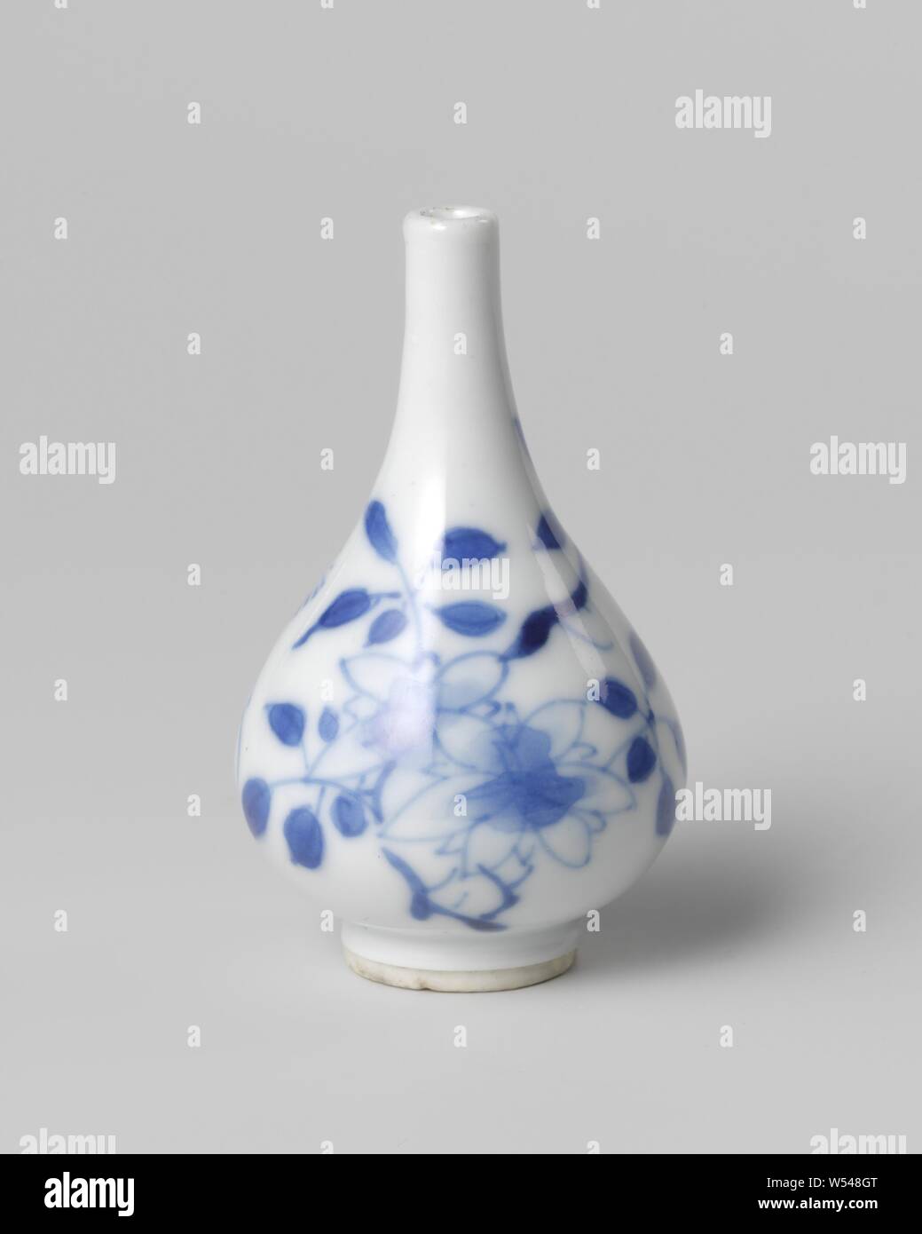 Miniature pear-shaped bottle vase with flowering plants, Miniature ...