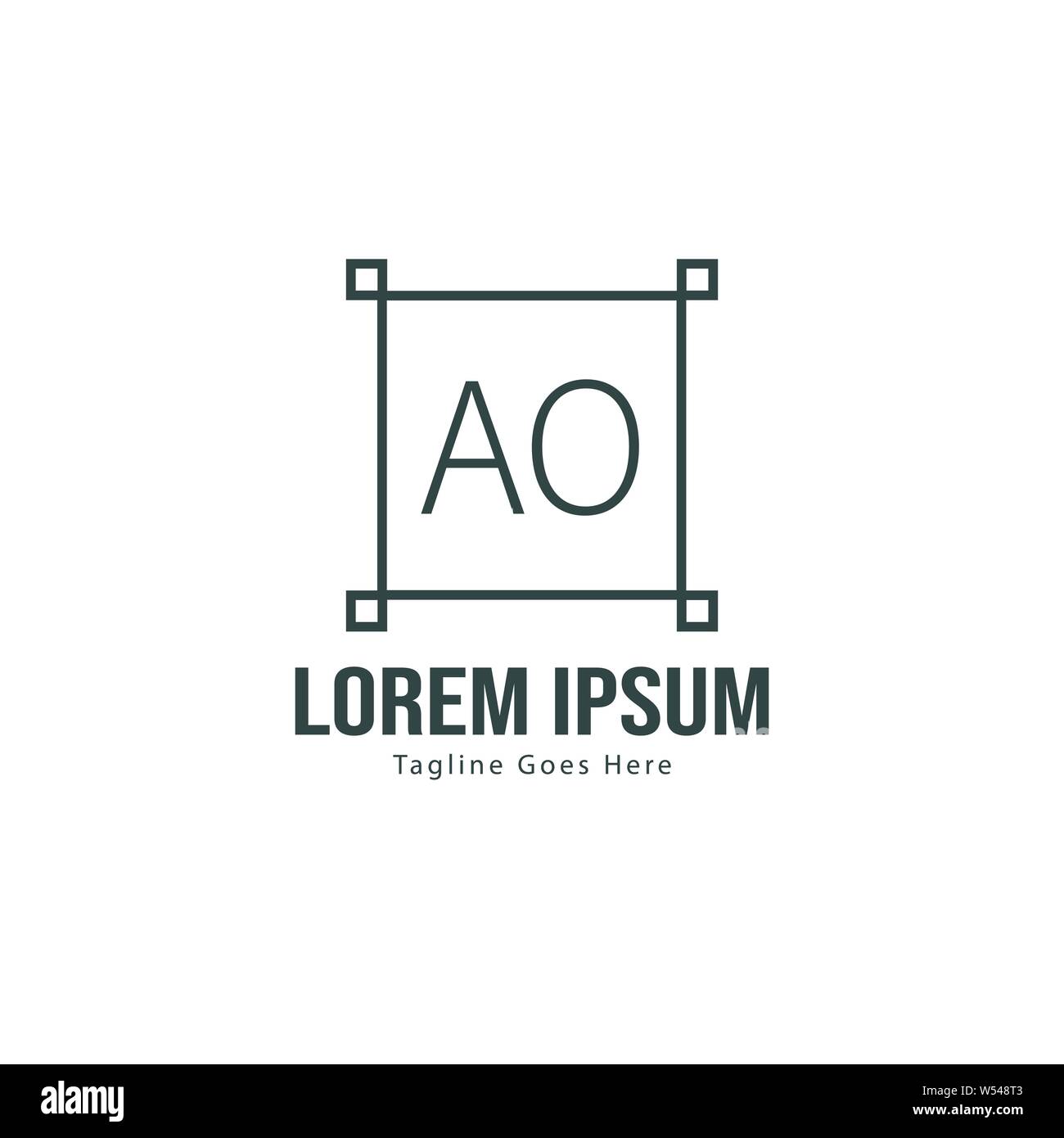 AO Letter Logo Design. Creative Modern AO Letters Icon Illustration ...