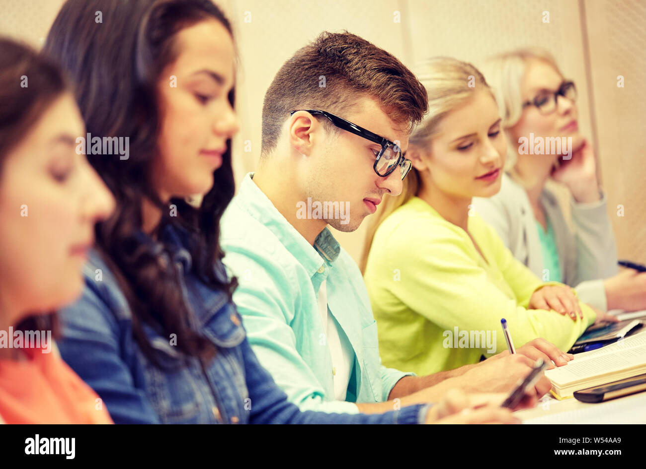 group of students at lecture Stock Photo - Alamy
