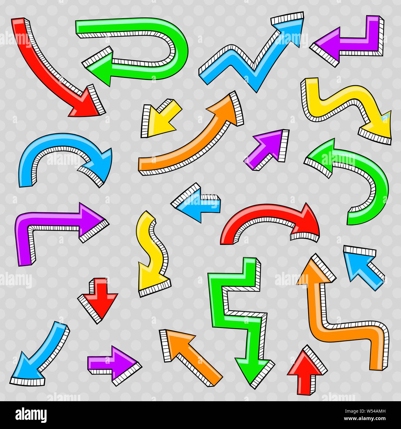 Colored arrows. Hand drawn sketch Stock Vector Image & Art - Alamy