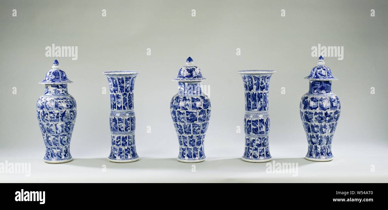 Baluster covered vase with landscapes in panels, Baluster-shaped ...