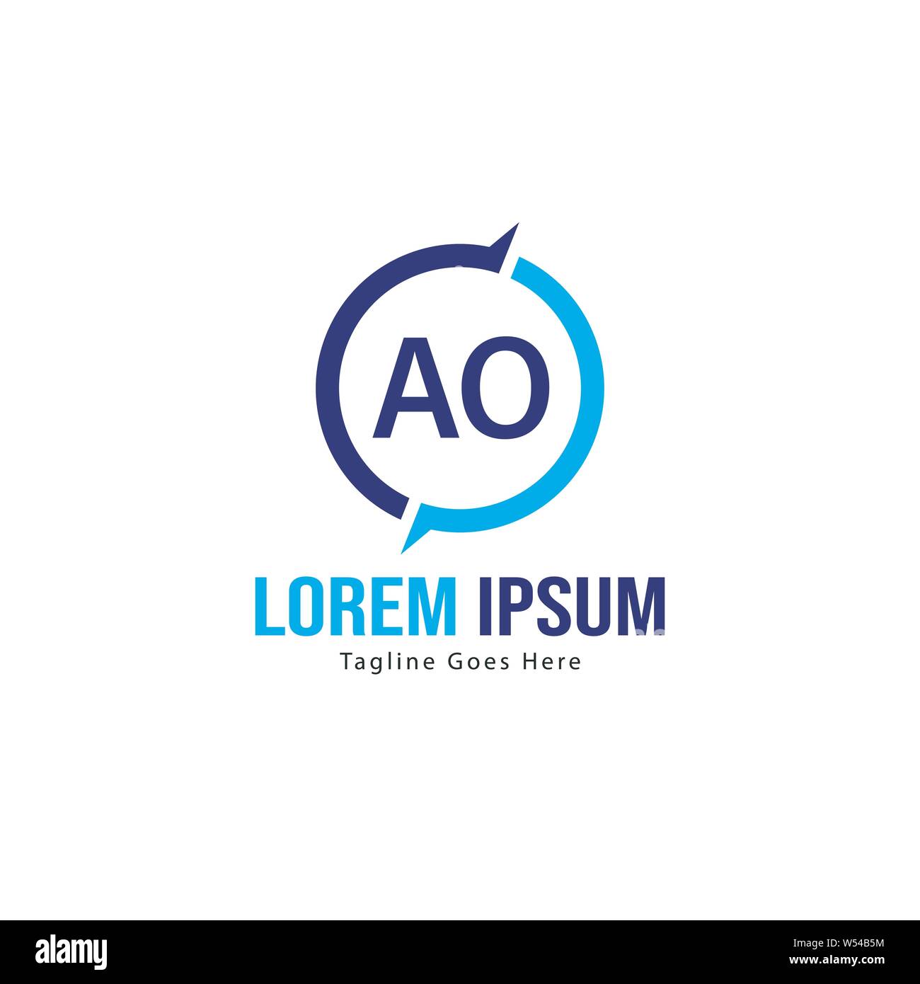 AO Letter Logo Design. Creative Modern AO Letters Icon Illustration ...