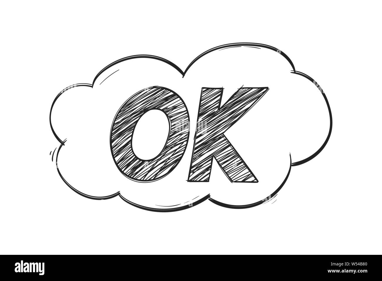 Ok hand symbol hand drawn hi-res stock photography and images - Alamy