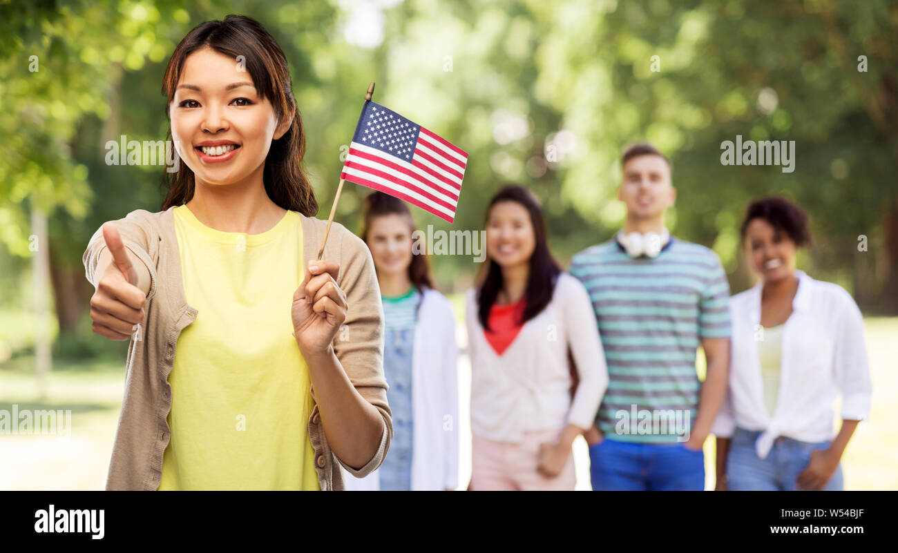 Asian usa flag hi-res stock photography and images - Alamy